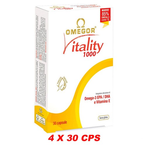 Omega 3 Omegor Vitality 1000 Alta Concentrazione EPA e DHA 4 X 30 120 ...