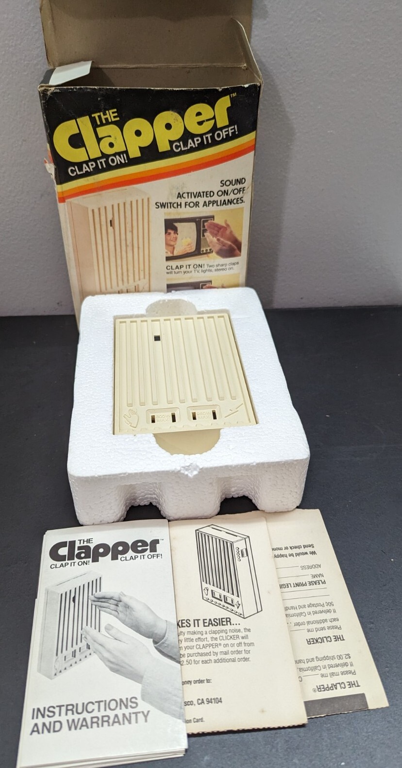 The Clapper - Vintage 1984 Original Box - Clap On Clap Off ...