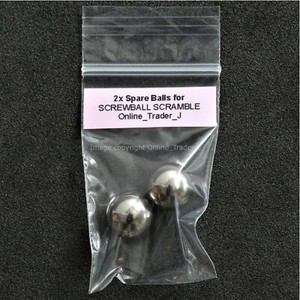 SCREWBALL SCRAMBLE Ball - 2x Replacement Metal Steel Ballbearing +BAG ...