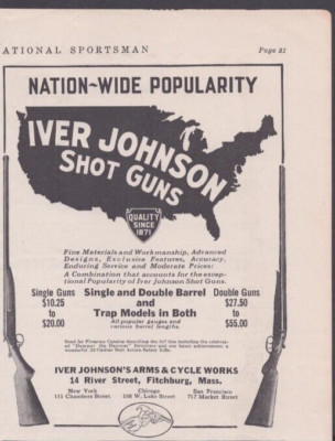1929 Print Ad Iver Johnson's Arms & Cycle Works Fitchburg Mass Shot ...