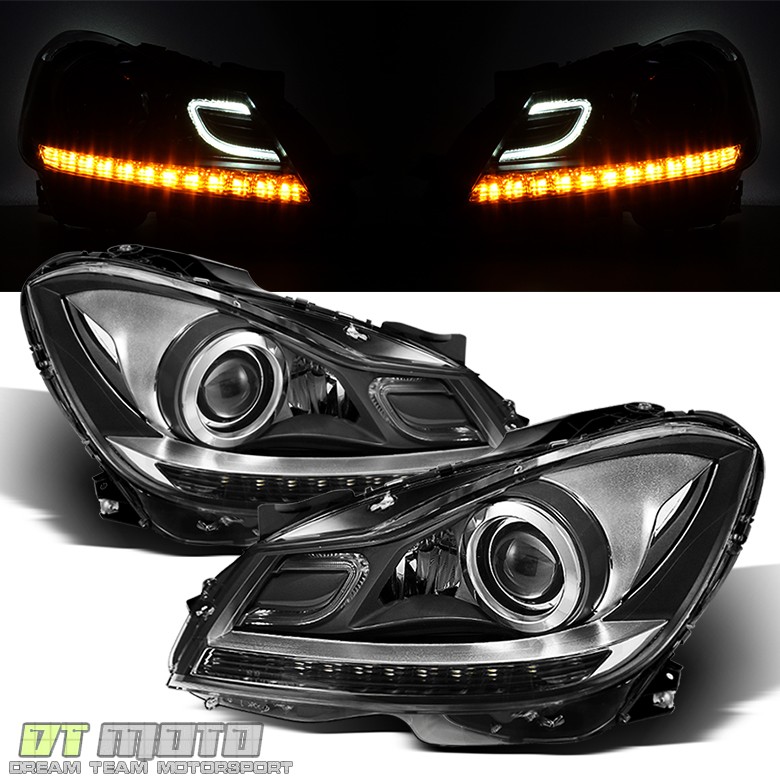 European 2012-2014 Mercedes Benz W204 C250 C300 C350 Halogen LED DRL ...
