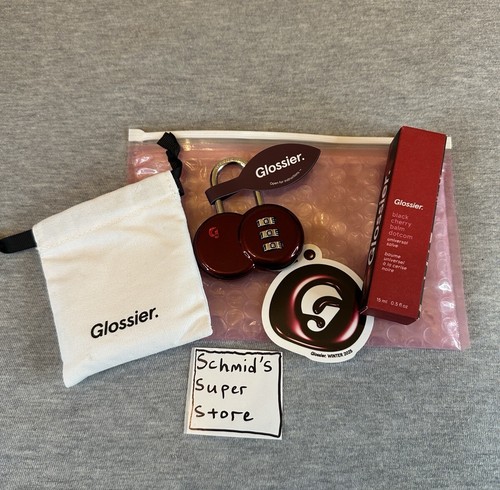 New Glossier Balm Dot Com Lip Balm BLACK CHERRY And Padlock Lock ...