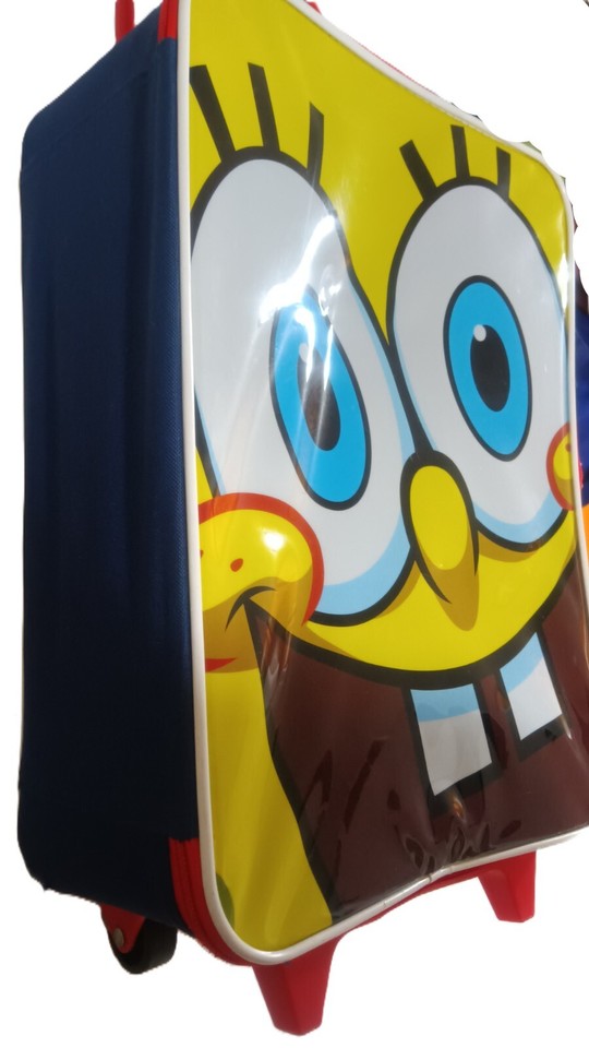 SPONGEBOB 2011 LUGGAGE SUITCASE CARRY ON BAG ROLLING WHEELS KIDS ...
