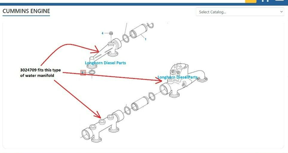 Cummins 3024709 (Qty 2)Seal Rectangular Grommet Water Manifold NT855 S ...