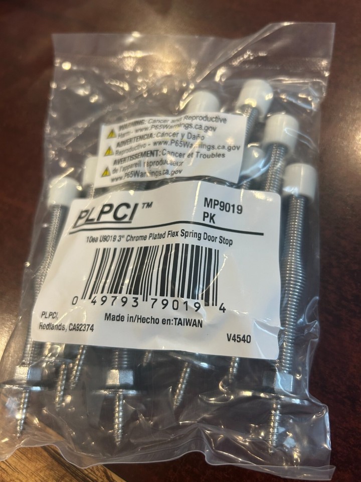 Spring Door Stop, 3 in. Reach, Flex , Chrome Plated Flex Spring Steel ...