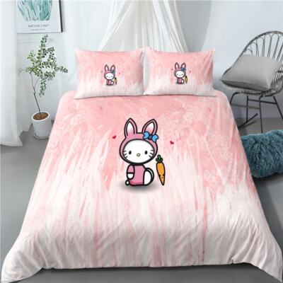 Rabbit Welding Progress light 3D Quilt Duvet Doona Cover Set Pillow ...