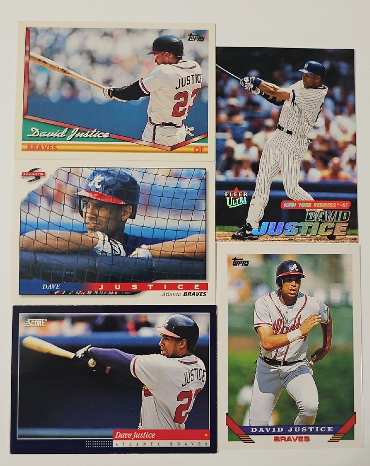 DAVID JUSTICE - 11 card lot all different! Rookie Atlanta Braves ...