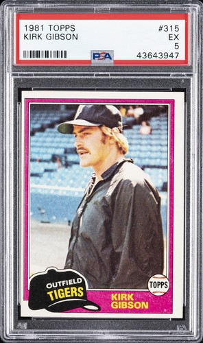 1981 TOPPS #315 KIRK GIBSON ROOKIE RC PSA 5 | eBay