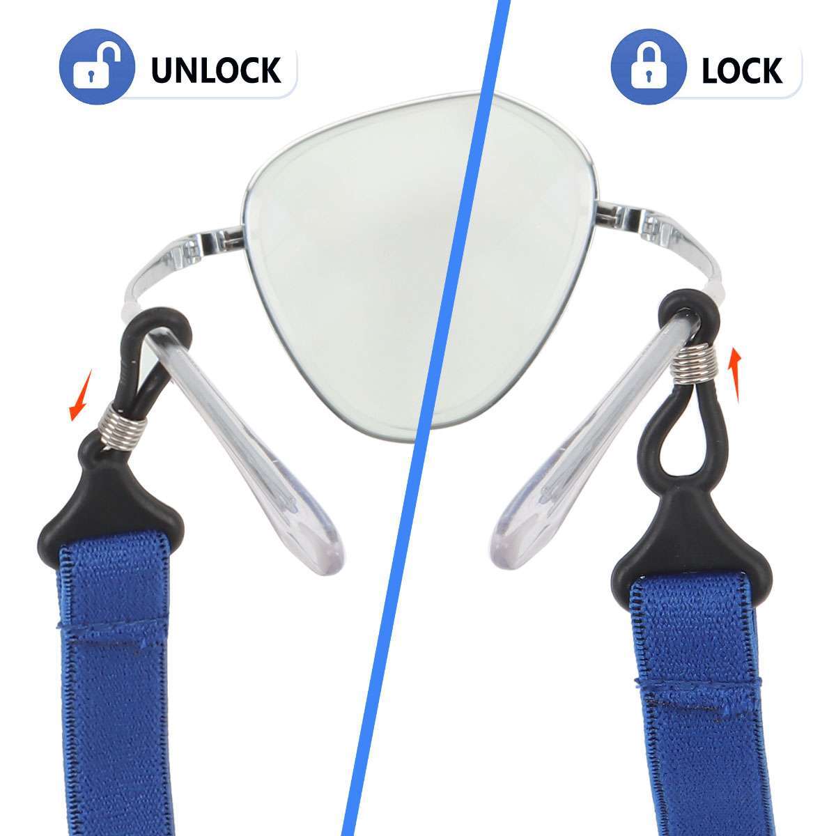 2pcs Elastic Glasses Strap Neck Cord Sports Eyeglasses Band Holder ...