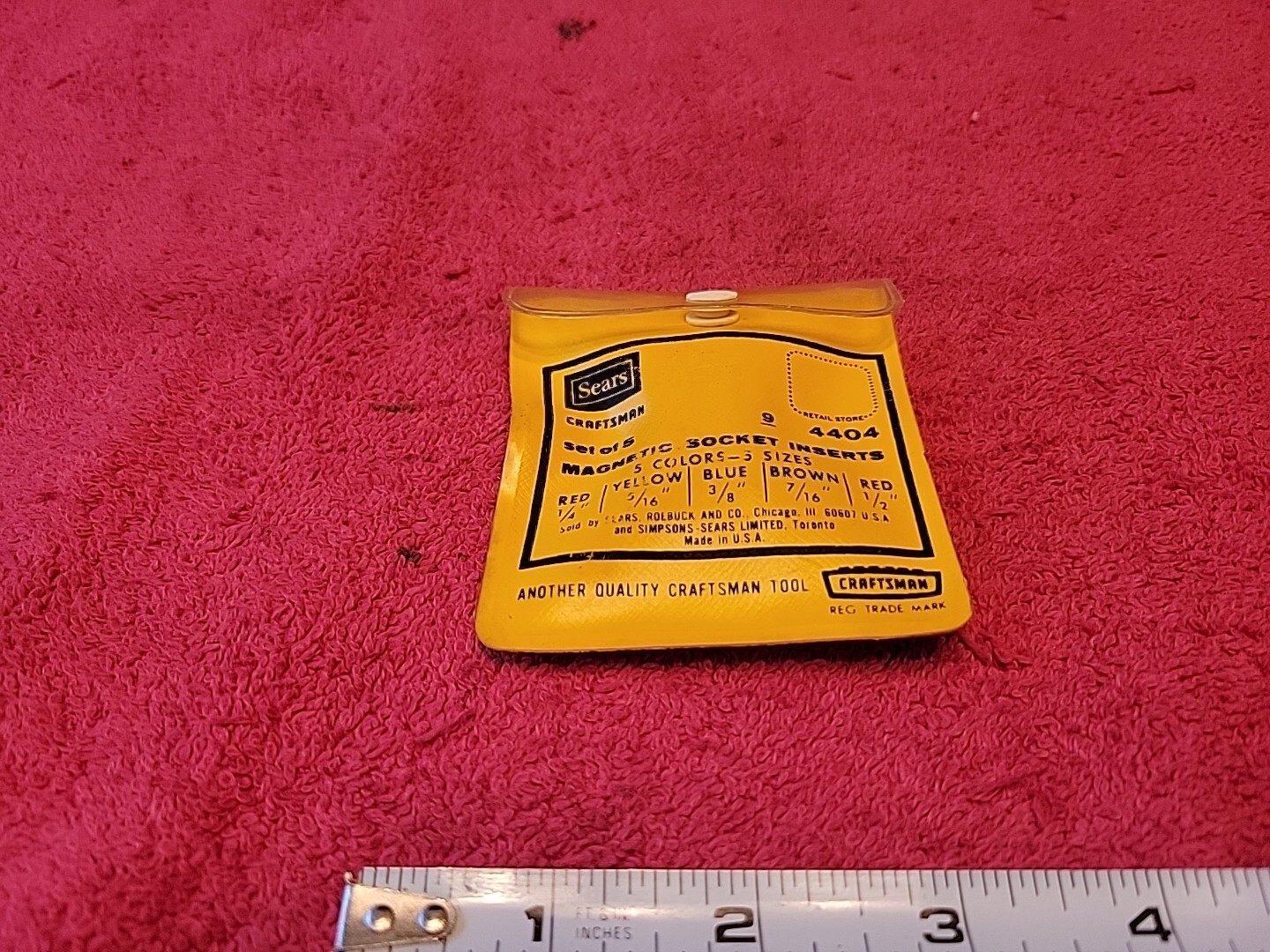 SEARS CRAFTSMAN MAGNETIC SOCKET INSERTS SET OF 5 94404 IN POUCH VTG USA ...
