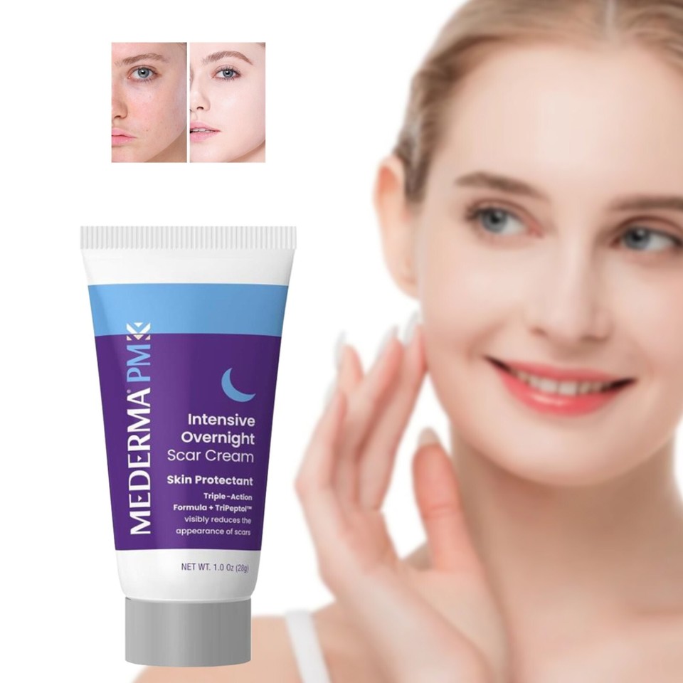 Mederma PM Intensive Overnight Scar Cream, Works with Skin's Nighttime ...
