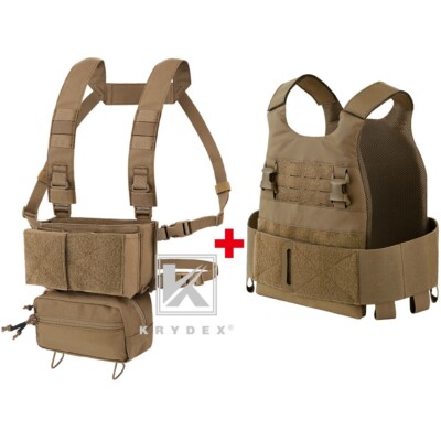 KRYDEX 2in1 Tactical Vest Low Vis Slick Plate Carrier & MK3 Chest Rig ...