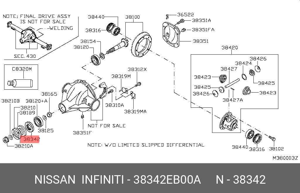 Genuine OE Seal Oil Differential Side 38342EB00A , 38342-EB00A | eBay UK