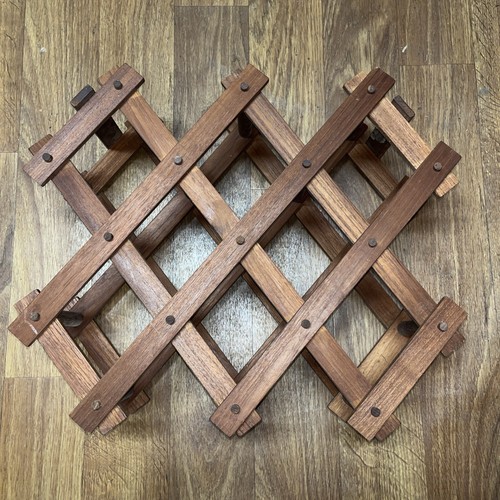 Vintage Teak Wine Rack MidCentry Mdrn GOODWOOD MCM 19”x23” Extendable ...