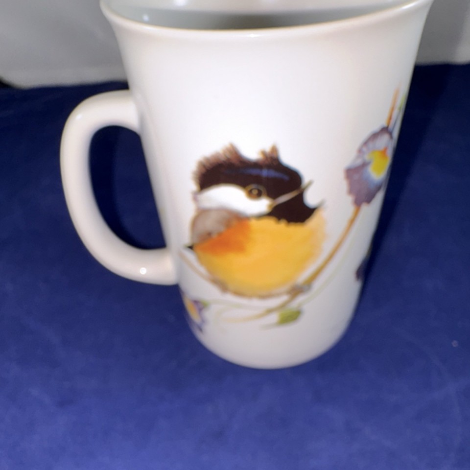 Capilano Valerie Pfeiffer Ceramic Coffee Mug Birds and Flowers White ...