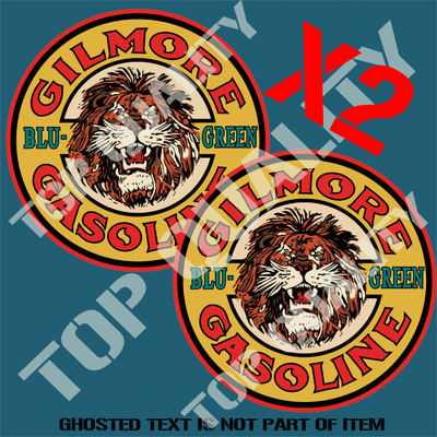 VINTAGE GILMORE Decal Sticker X2 Petroliana Americana Man Cave Garage ...