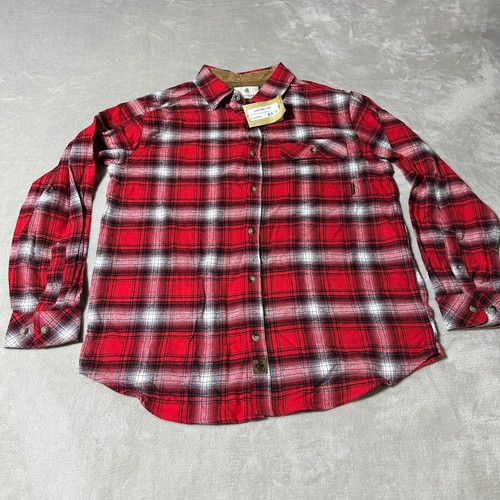 Legendary Whitetails Buck Camp Red Black Plaid Flannel Shirt Men’s Size ...