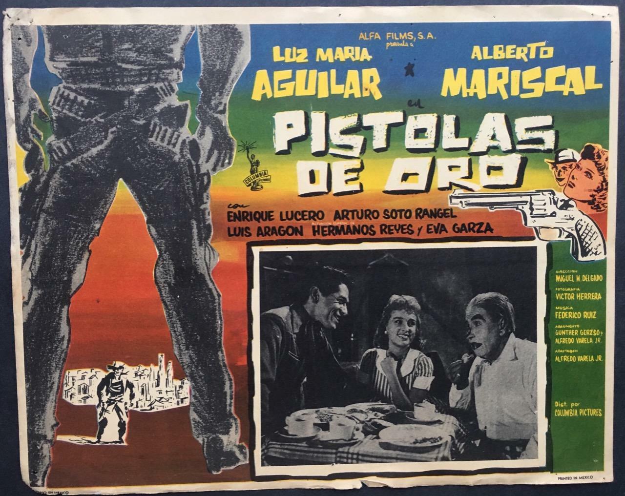 Luz María Aguilar Alberto Mariscal Pistolas de oro 1959 Mex Lobby card ...