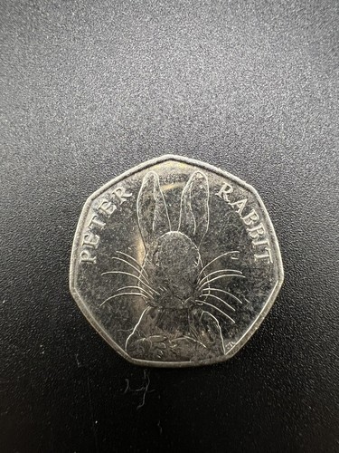 Beatrix Potter Rare Peter Rabbit 50p Coin With Half Whisker, 2016. Coin ...
