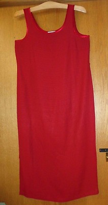 Woman's sz L - Raspberry Red DRESS - AGB - Scoop neck front & back ...