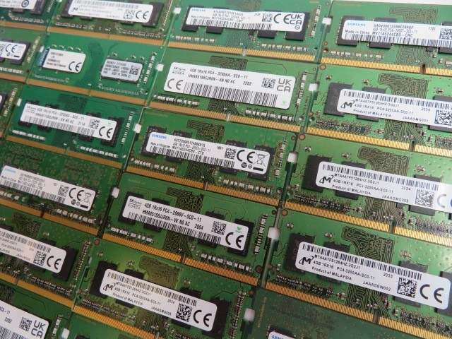 MIXED LOT OF 50 4GB DDR4 LAPTOP RAM STICKS, KINGSTON/SKHYNIX/SAMSUNG ...