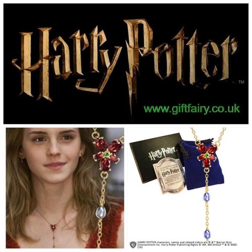 Official Noble Collection Harry Potter Hermione Gold Plated Red Crystal ...