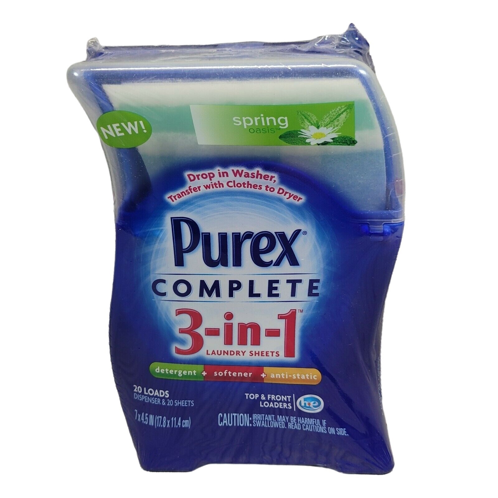 Purex Complete 3 in 1 Laundry Sheets Detergent Softener Spring Oasis 20 ...