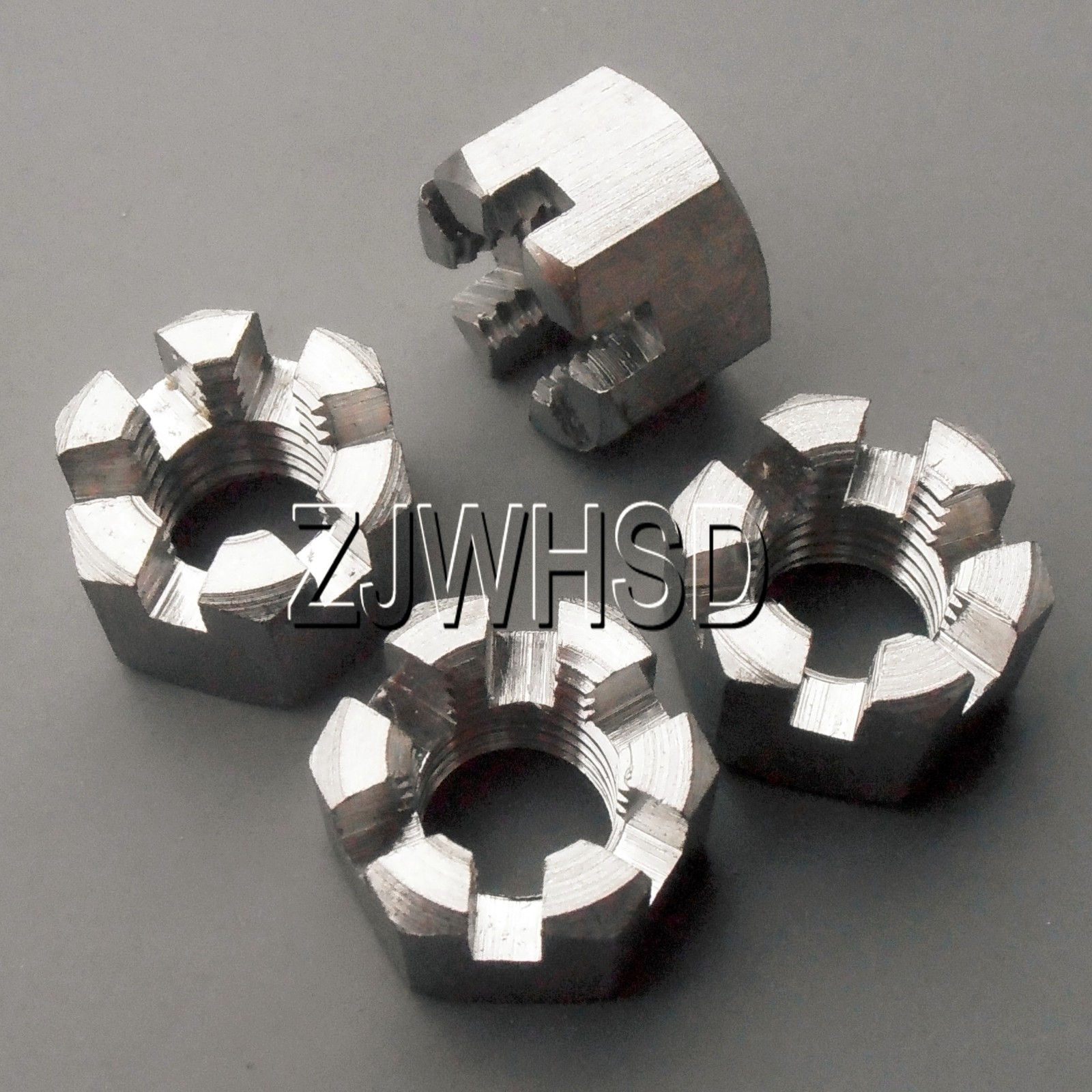 4pcs M12 x 1.75 mm Connecting Rod Wheel Axle Hub Slotted Castle Nut ...