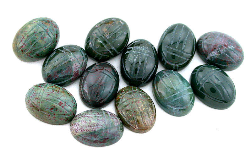ONE 16x12 Bloodstone Blood Stone Agate Scarab Gem Gemstone Cab Cabochon ...