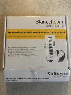 StarTech.com USB 2.0 Fax Modem - 56K External Hardware Dial Up V.92 ...