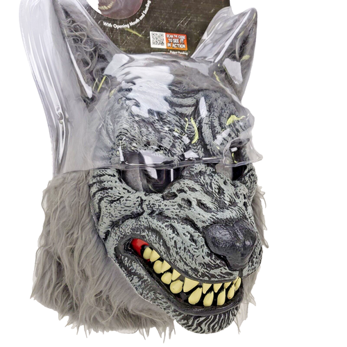 Halloween Wolf Head Face Mask Werewolf Moving Mouth Cosplay Costume ...