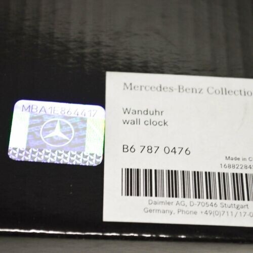 Official Mercedes-Benz Silver Aluminium Wall Clock B67870476 New Gift ...