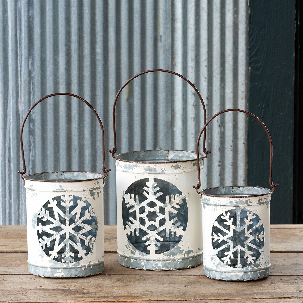 Snowflake Metal Candle Lanterns Interchange A Glow Series: Snowflake