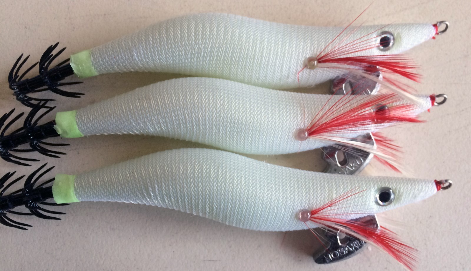 3 X Fishing Squid Jig In Various Sizes Plain White Colour Tackle Lure ...