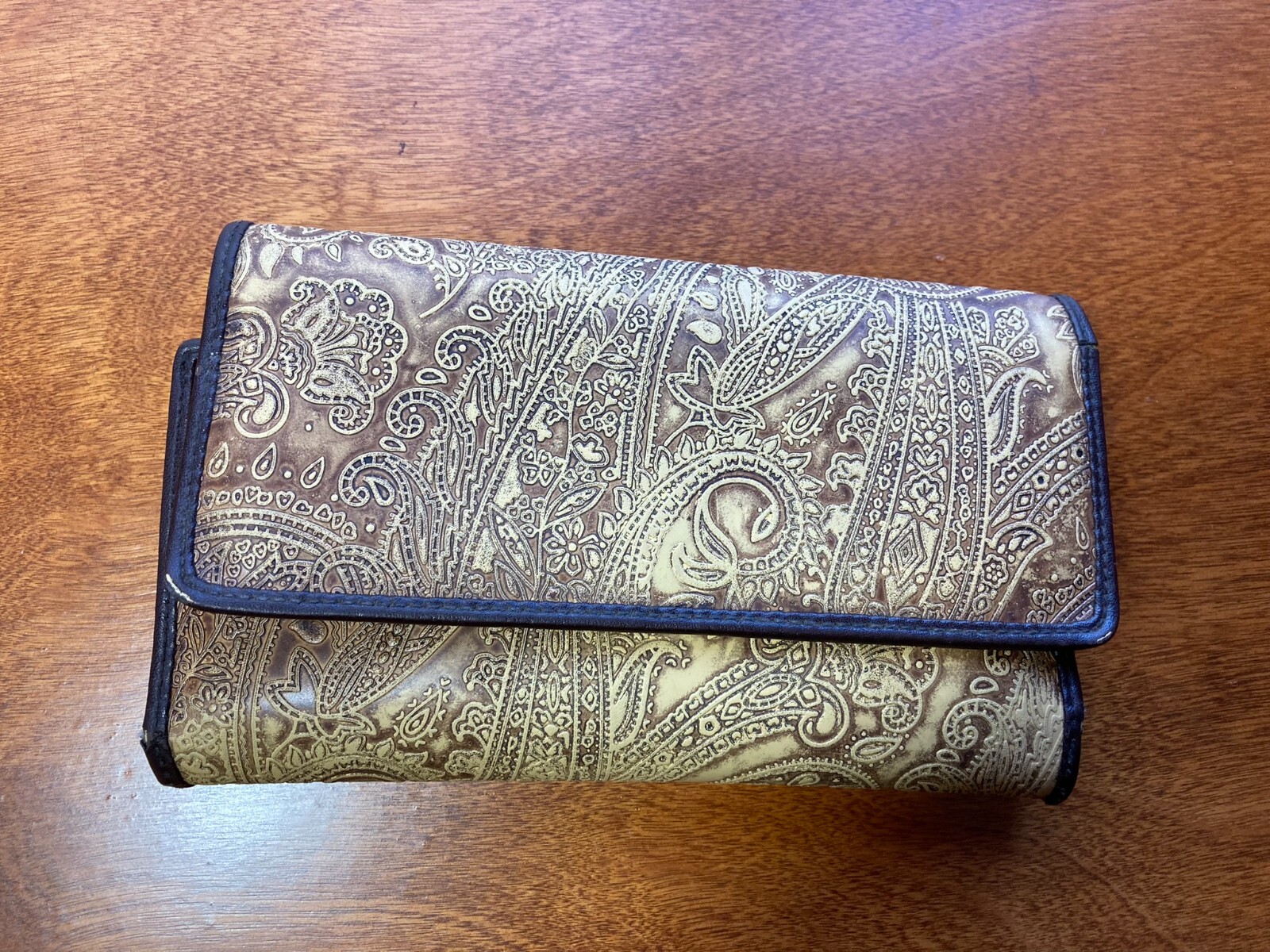 Relic Trifold Wallet Embossed Paisley Tool Faux Leath… - Gem
