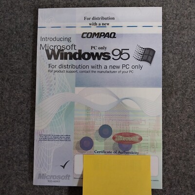 Microsoft Windows 95 for Distribution Compaq PC, NEW SEALED, | eBay