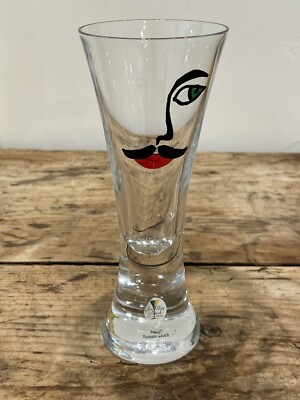 Sea Glasbruk Man Mustache Face Champagne Fluted Glass Renate Stock ...