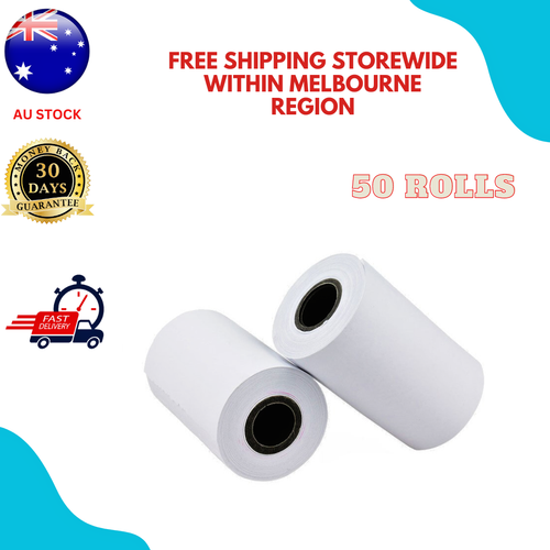 50 Rolls Thermal Paper EFTPOS Credit Card Machine Receipt Rolls 57 x 35 ...