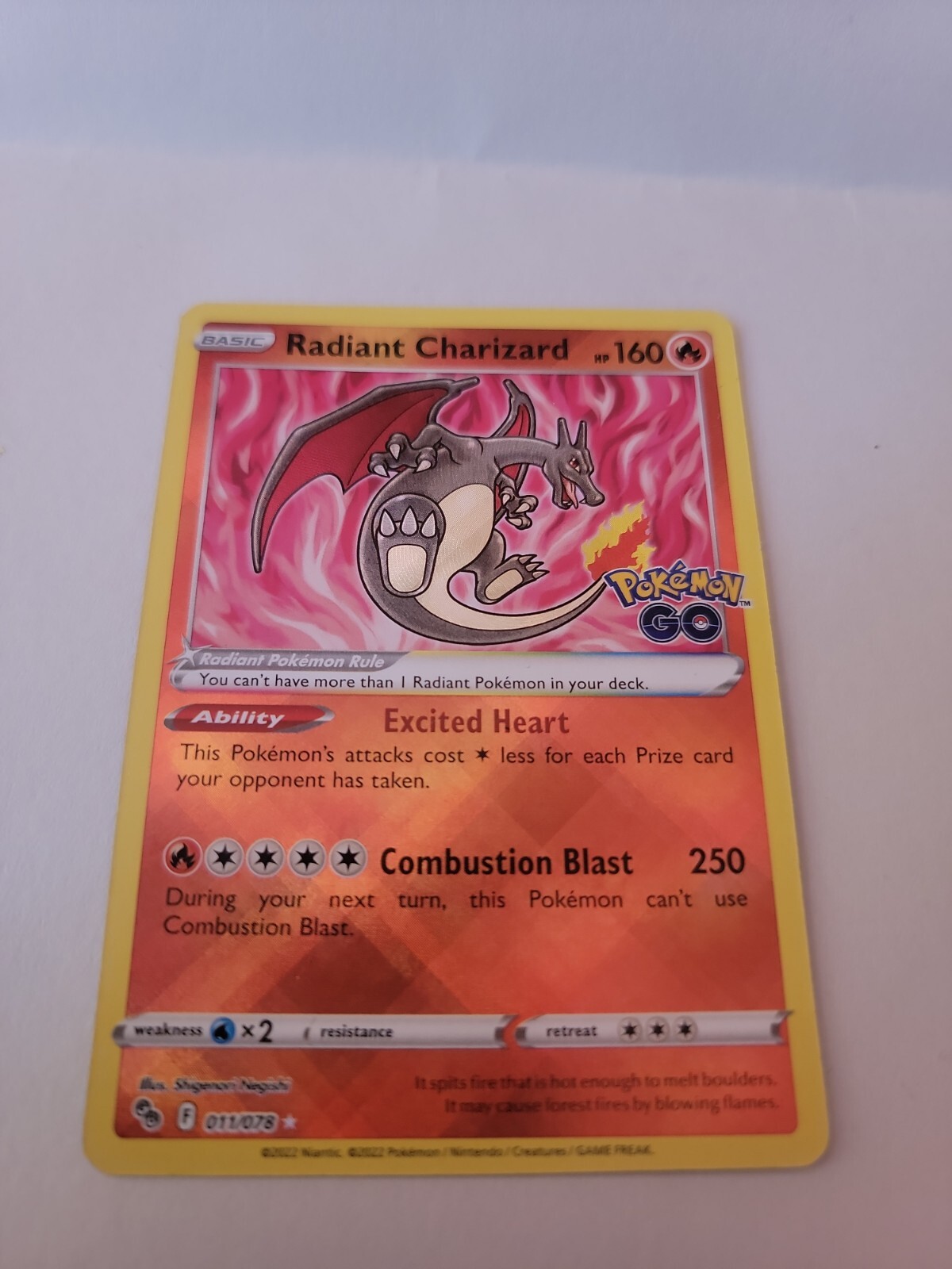 Pokémon TCG Radiant Charizard Pokemon GO 011/078 Holo Radiant Rare | eBay