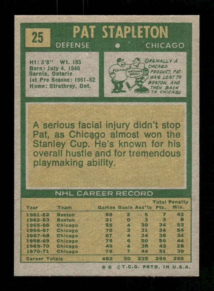 1971-72 Topps #25 Pat Stapleton NM-MT | eBay