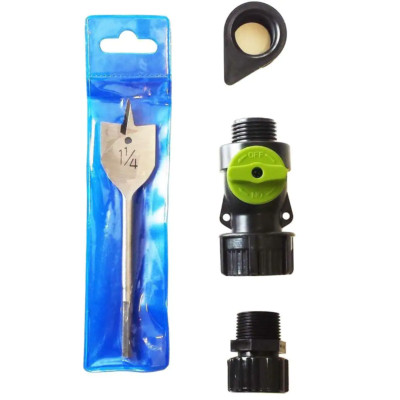 Spigot Kit for Rain Barrel or Water Container Universal Fit Garden Hose ...