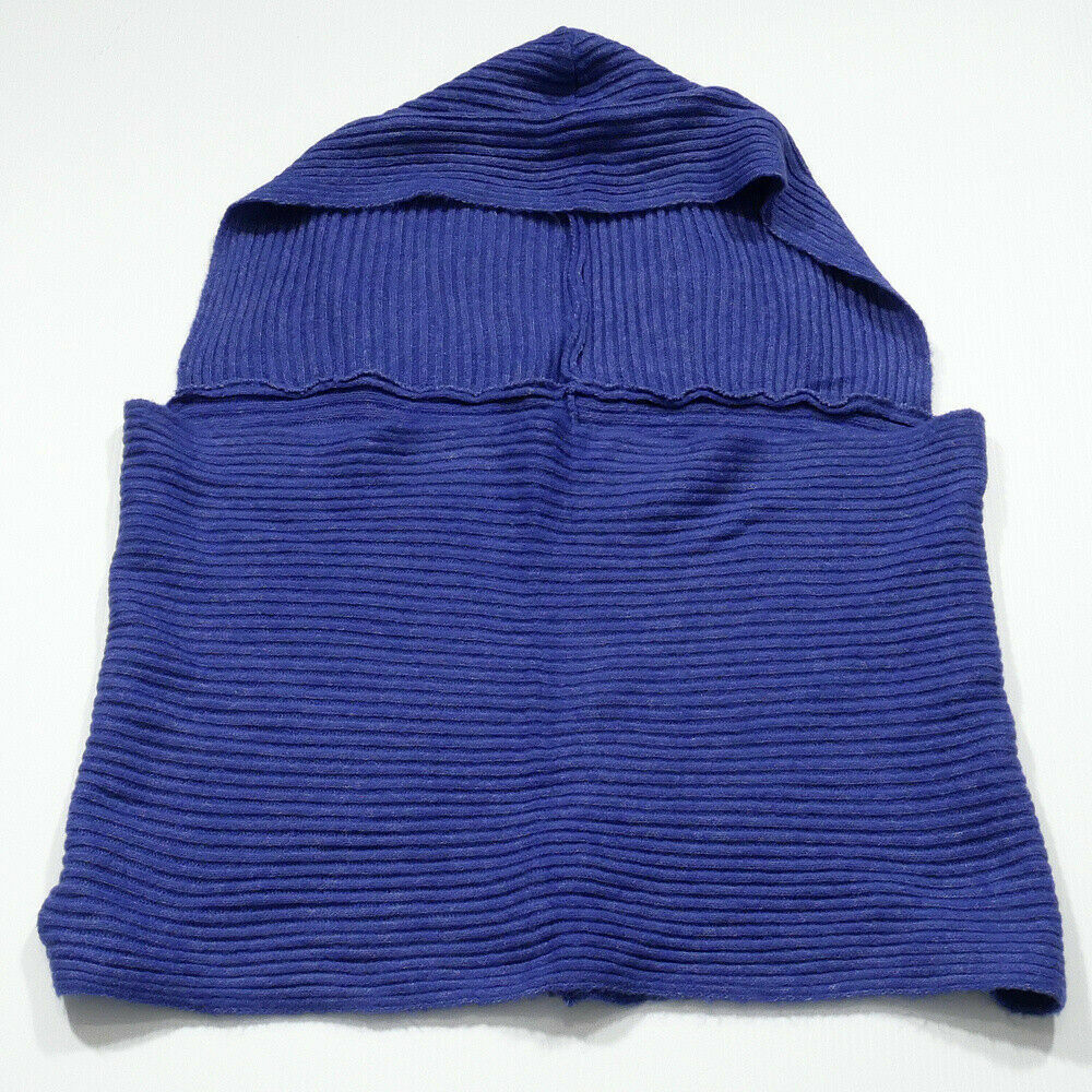 FREE PEOPLE Blue Bottom Line Hooded Rib Knit Infinity Wrap FREE PEOPLE Blue Bottom Line Hooded Rib Knit Infinity Wrap