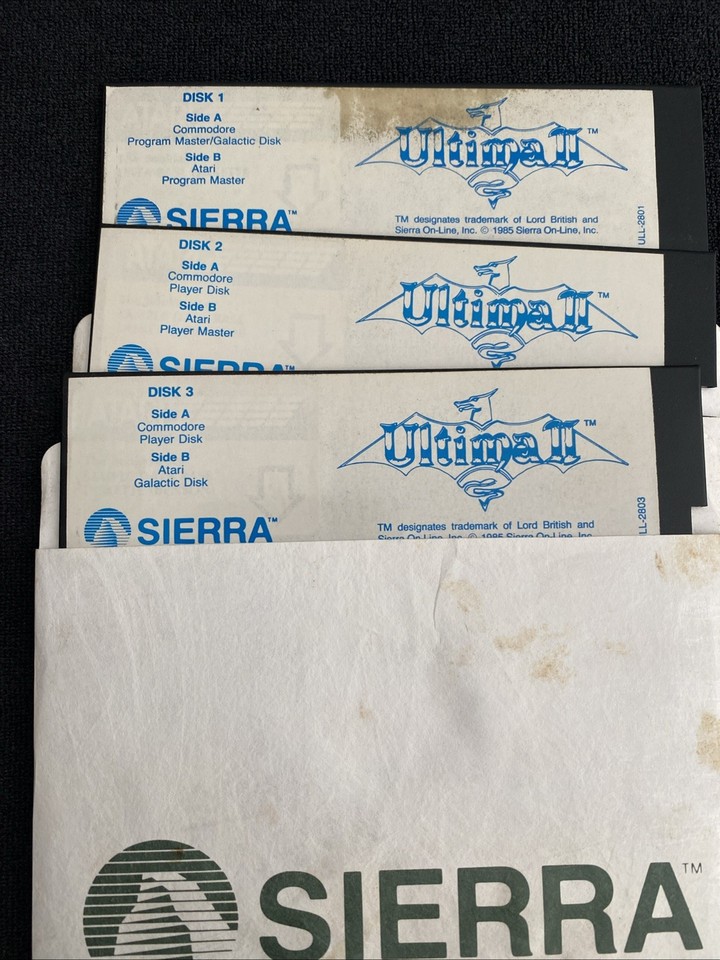 Vintage Untested Ultima Lot(3) II, III, IV Commodore 64/128 Atari ...