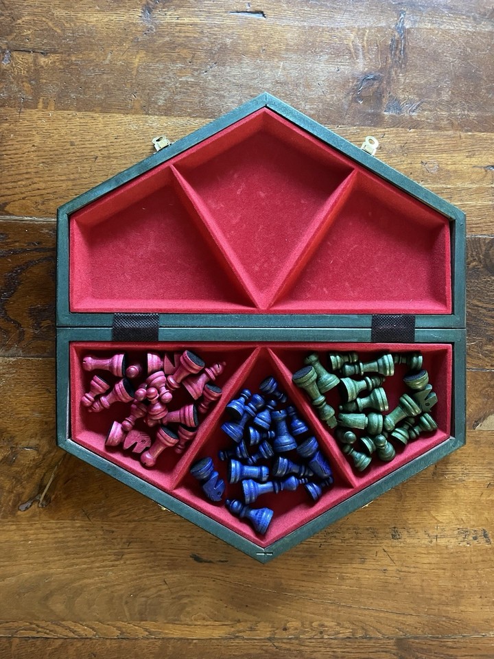 Zurek Three Player Wooden Chess Set Board Game - Made In Poland ...