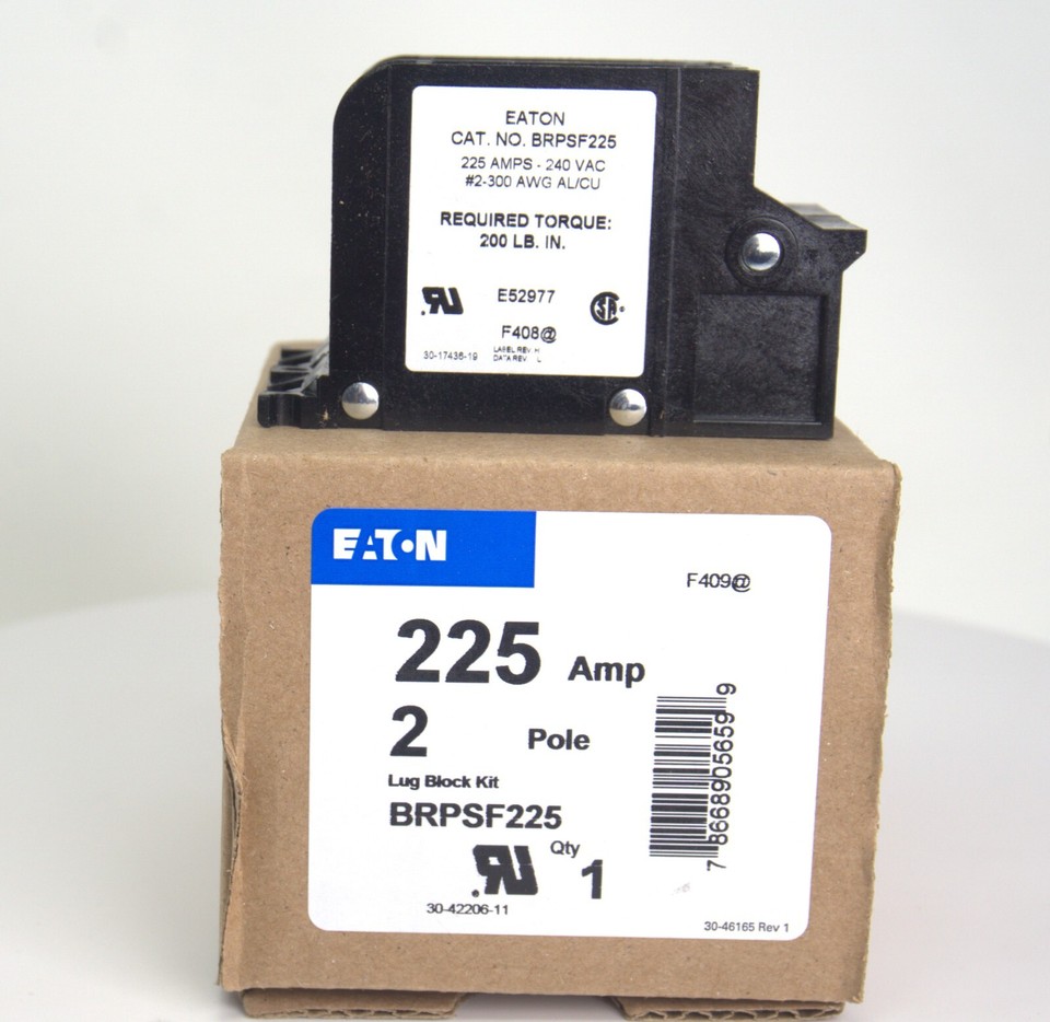 Eaton BRPSF225 2 pole 225 amp lug block kit NEW QTY | eBay