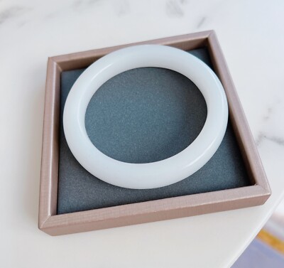 Sale! Beautiful Natural White Jade Bangle, 62mm Inner Diameter | eBay