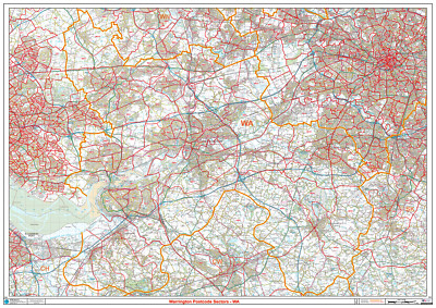 Map of Warrington Postcodes, Postcode Sectors Map of Warrington - WA ...