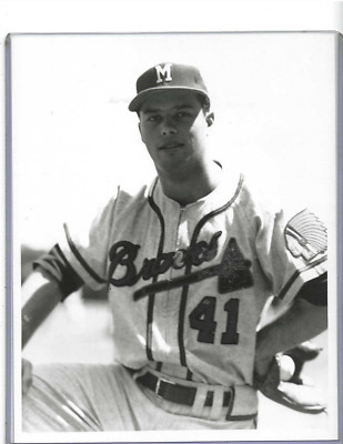 Eddie Mathews George Brace 8x10 B&W Photo Milwaukee Braves Baseball ...