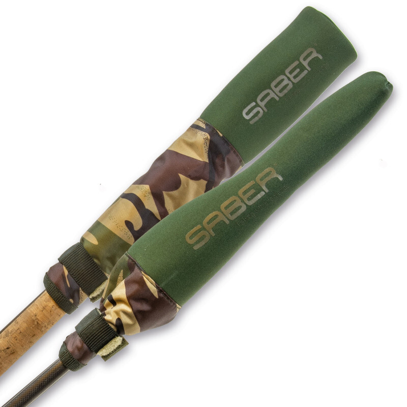 3x Saber DPM Camo Tip and Butt Protectors Pairs Carp Fishing Rod Covers ...