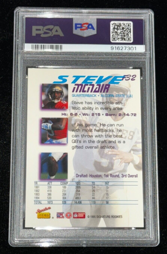 Steve McNair 1995 Signature Rookies Signed Autographed Auto Rookie Card ...